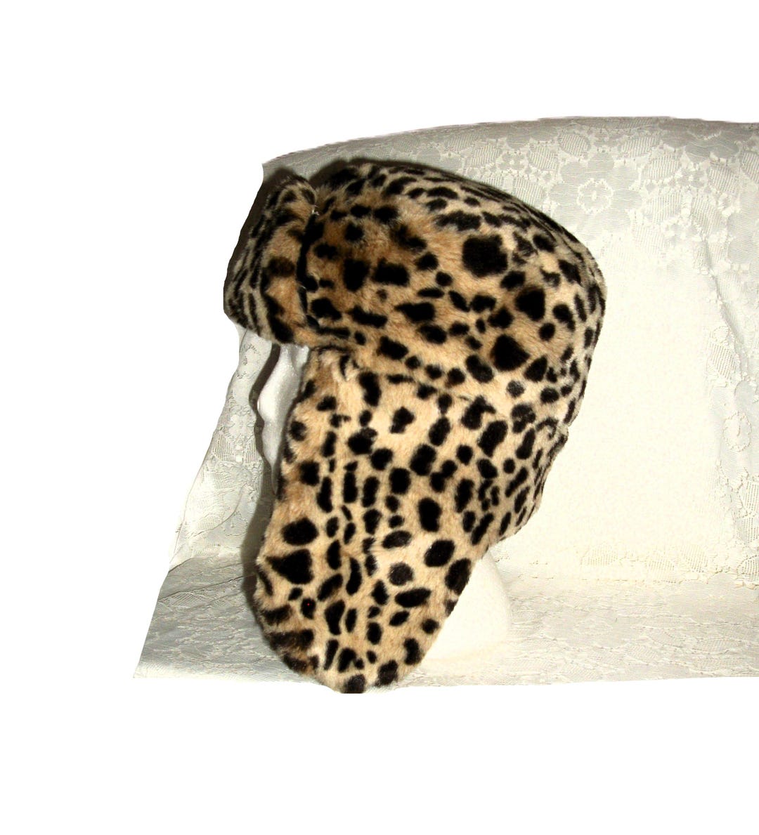 Vintage Cheetah Leopard Print Faux Fur Ushanka Troopers Trappers Ear ...