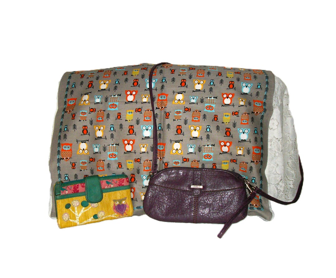 Vintage Green Leather Owl Wallet by Fossil Purple Leather Wristlet ...