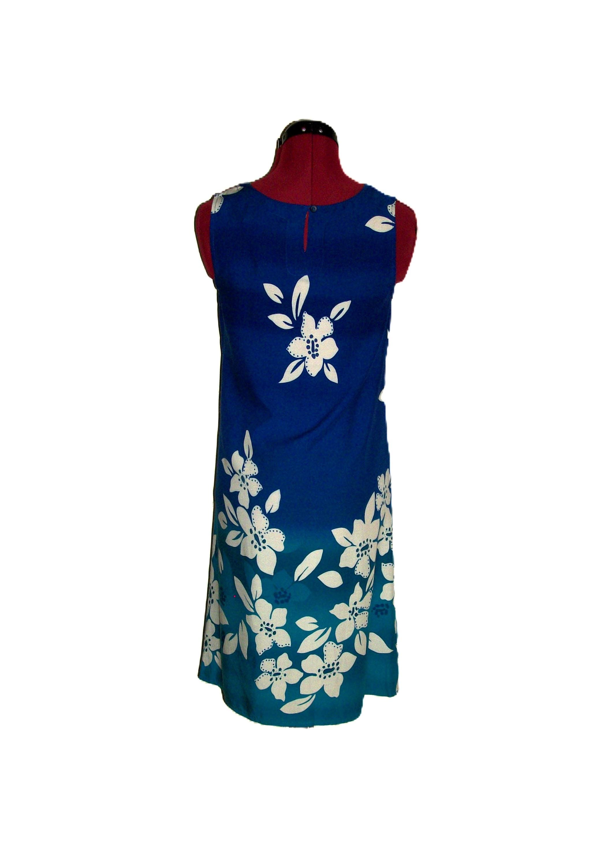 Sale 90% OFF Vintage Blue Tank Dress Floral Sundress Size 4 Only 1 ...