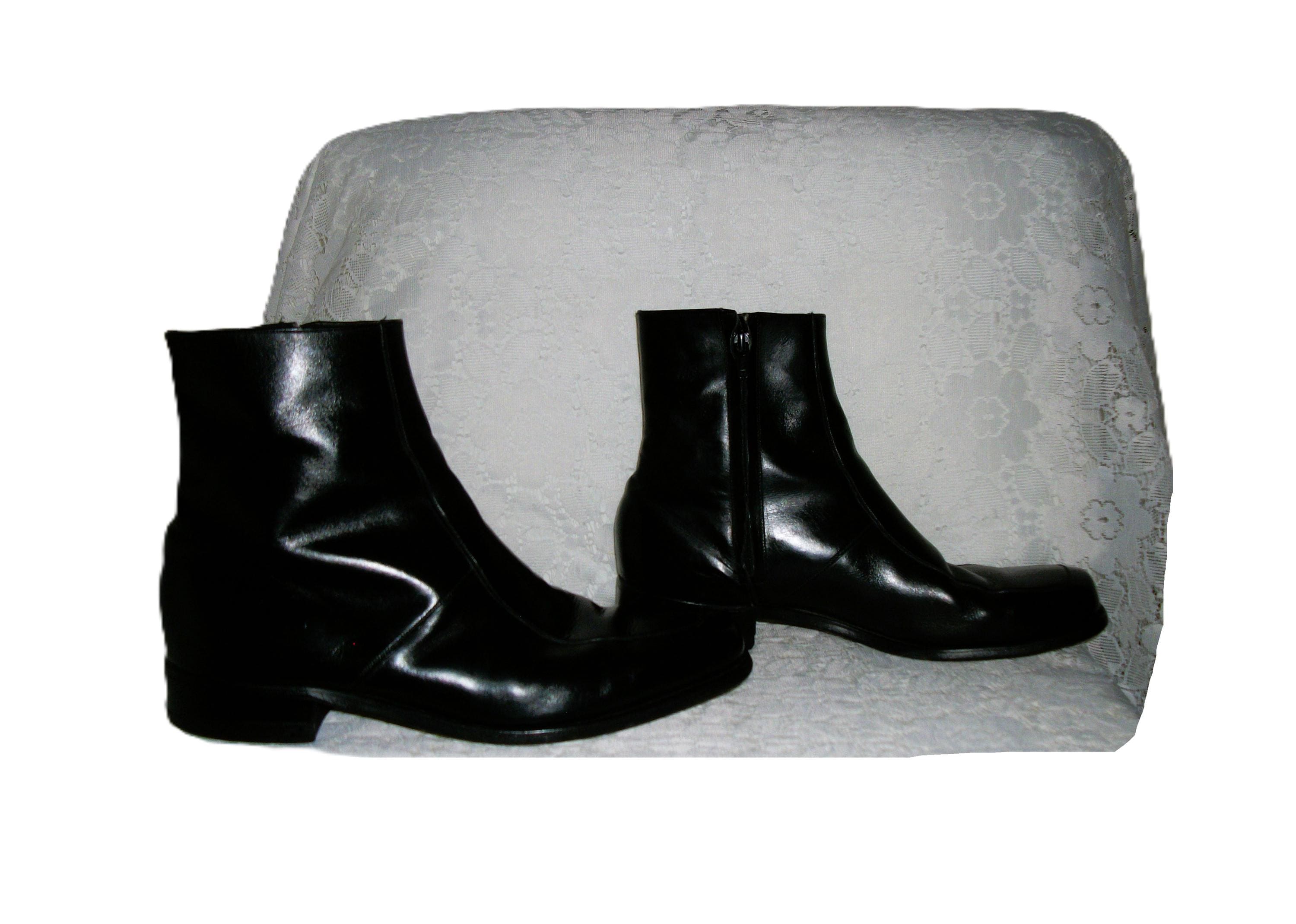 Vintage Black Leather Beatles Boots Florsheim Size 11 1/2 Mod USA Only ...