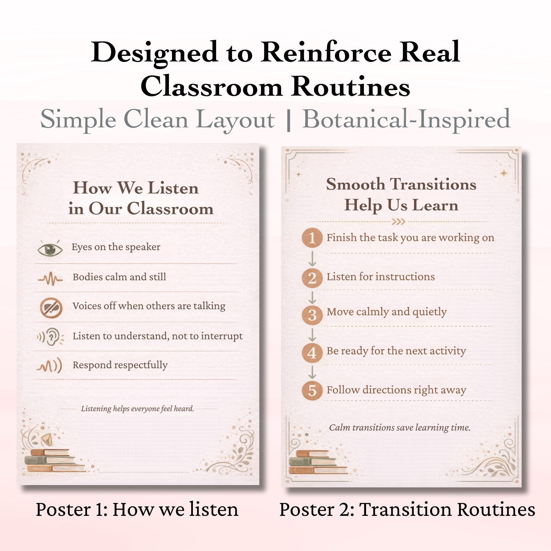Classroom Routines Posters | Printable Classroom Decor | Behavior ...