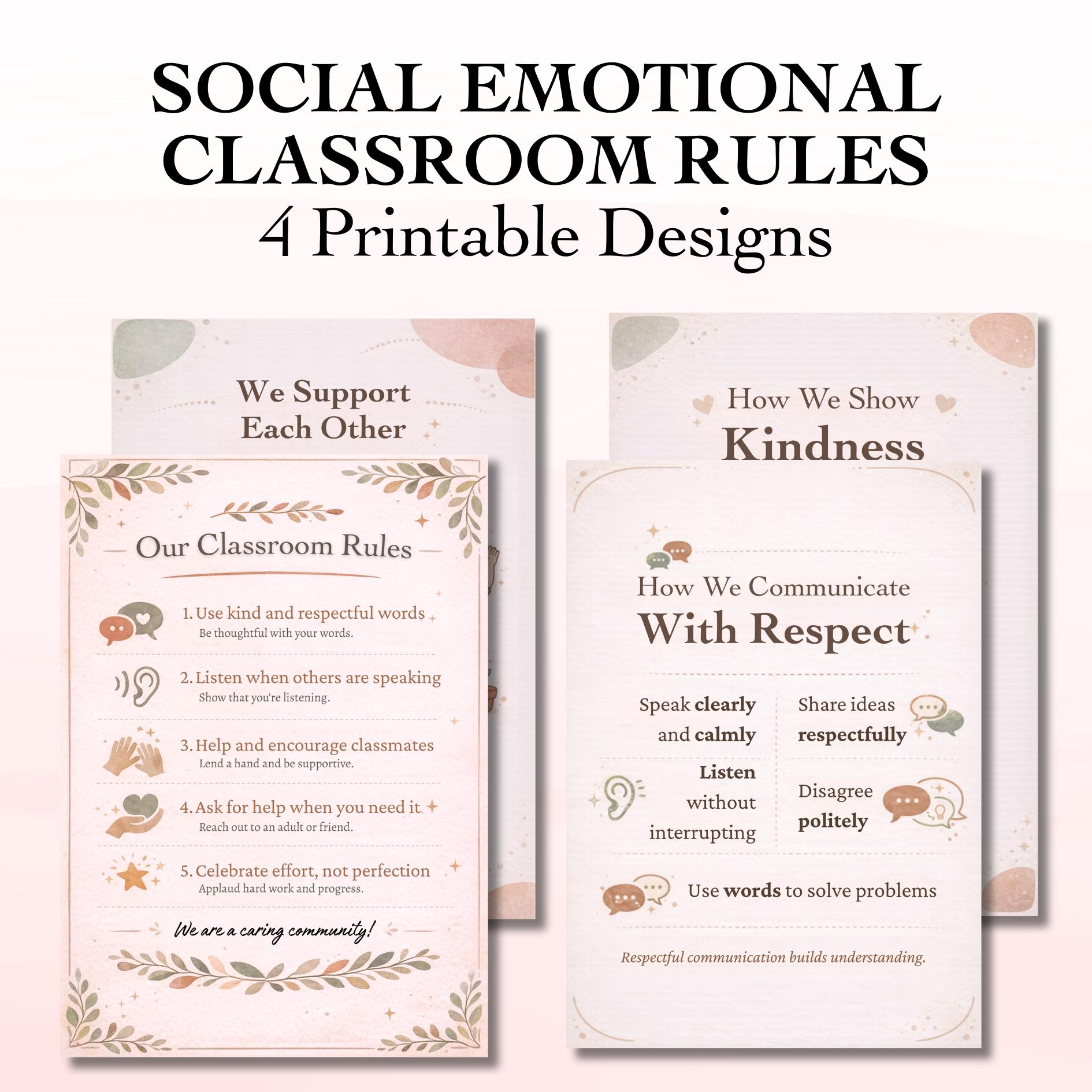 Classroom Rules Posters | Social Emotional Learning Decor | Classroom ...
