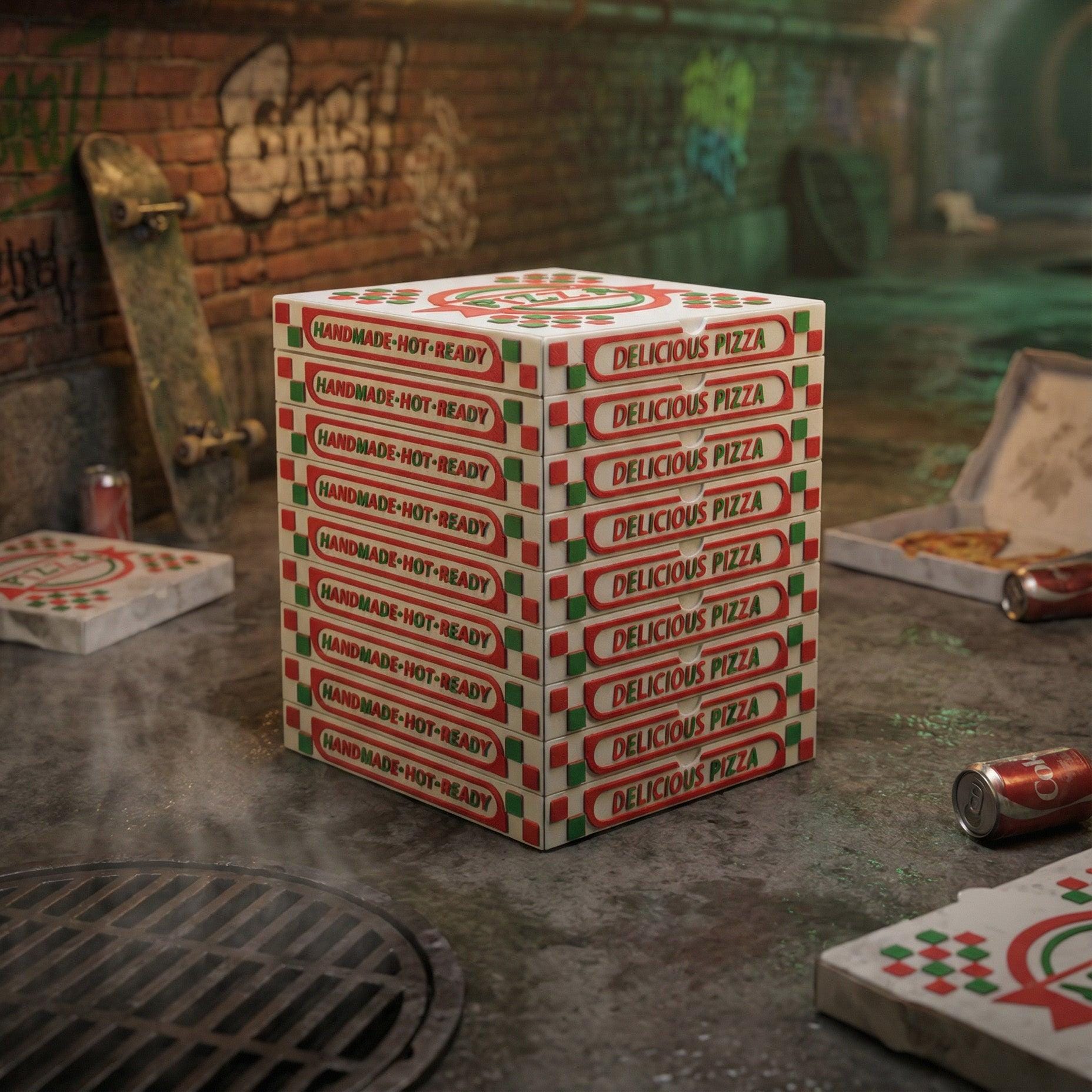 Pizza Stack Mtg Commander Deck Box | Tmnt Inspired Magic the Gathering ...