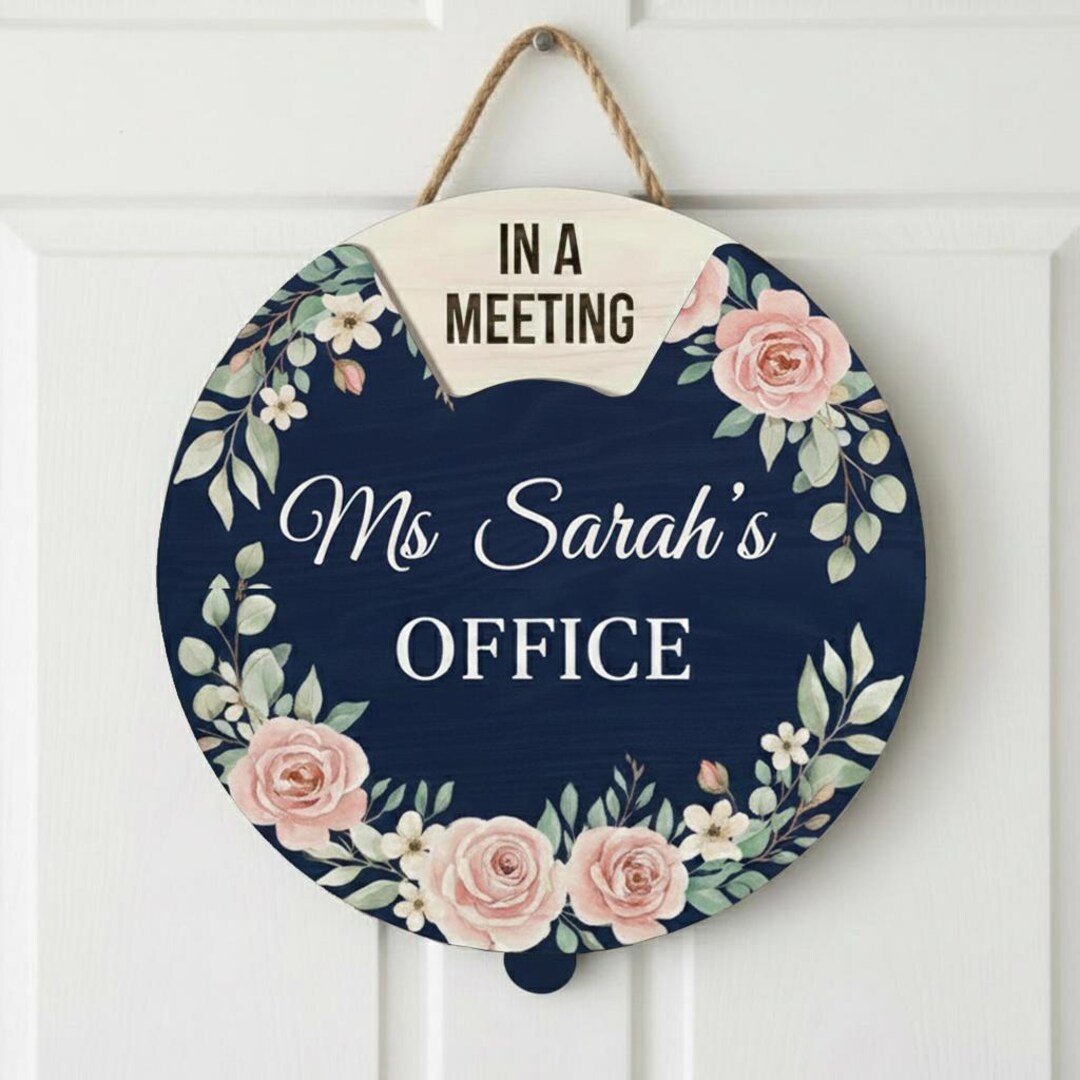 Personalized Rotating Office Door Sign, Custom Work Status Spinner ...