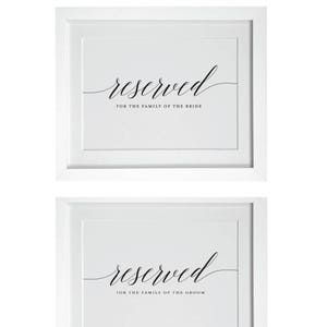 Reserved Wedding Table Sign Instant Download (4x6 and 5x7) Includes ...