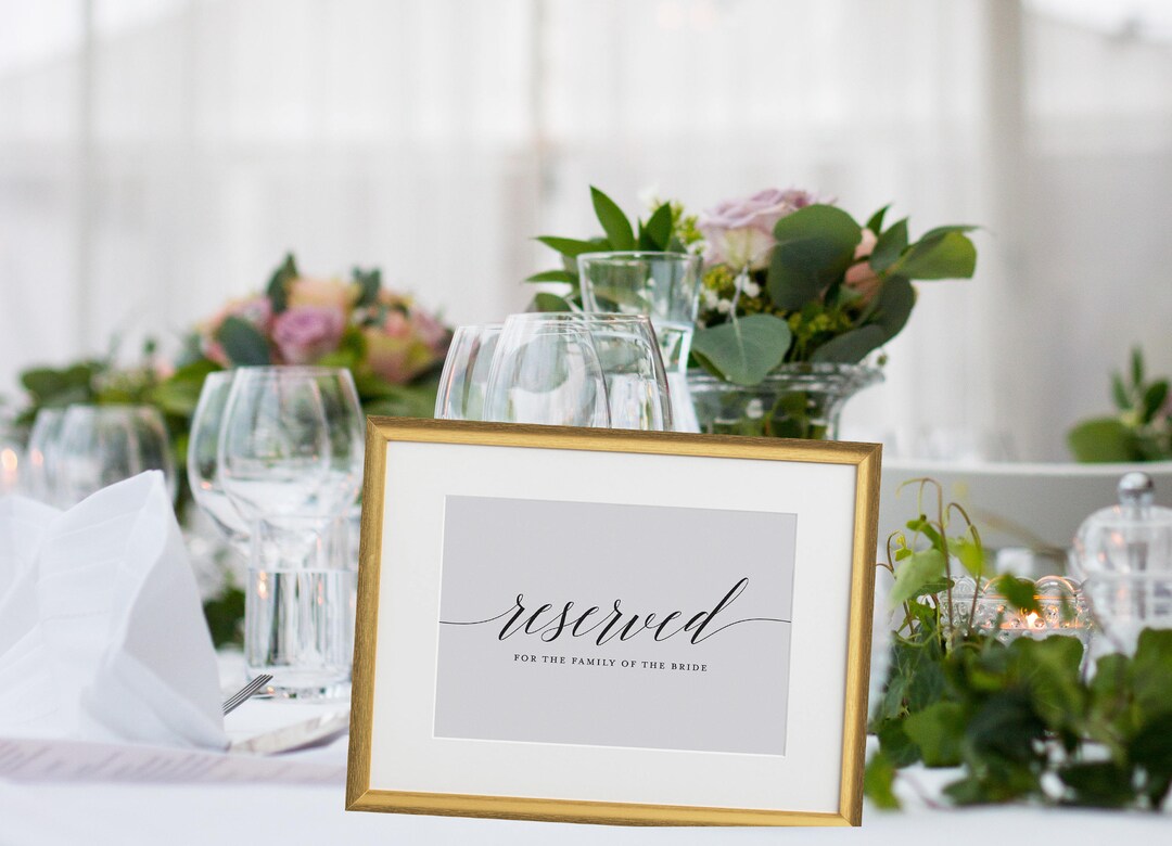 Reserved Wedding Table Sign Instant Download (4x6 and 5x7) Includes ...