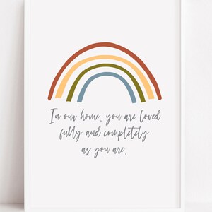 Rainbow Nursery Print Digital Download | in Our Home You Are Loved ...