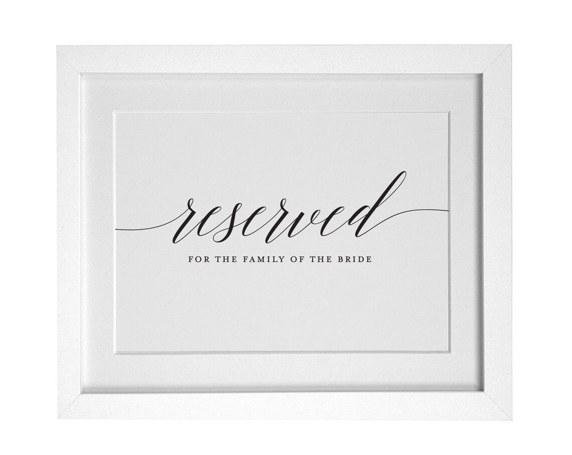 Reserved Wedding Table Sign Instant Download 4x6 and 5x7 | Etsy