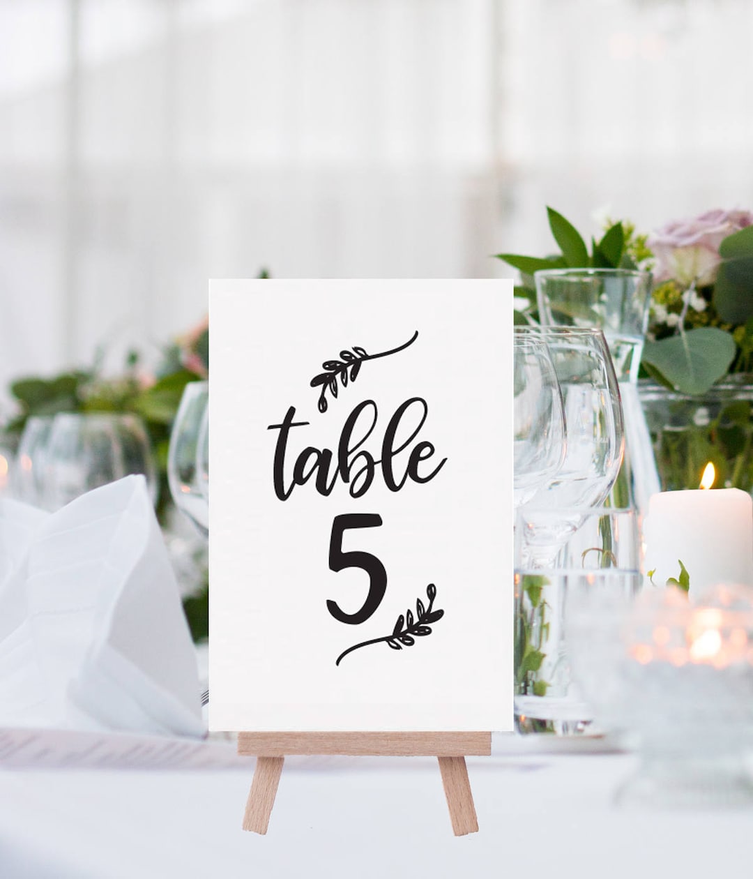 Bold Black and White Calligraphy Wedding Table Numbers 1-30 Instant ...