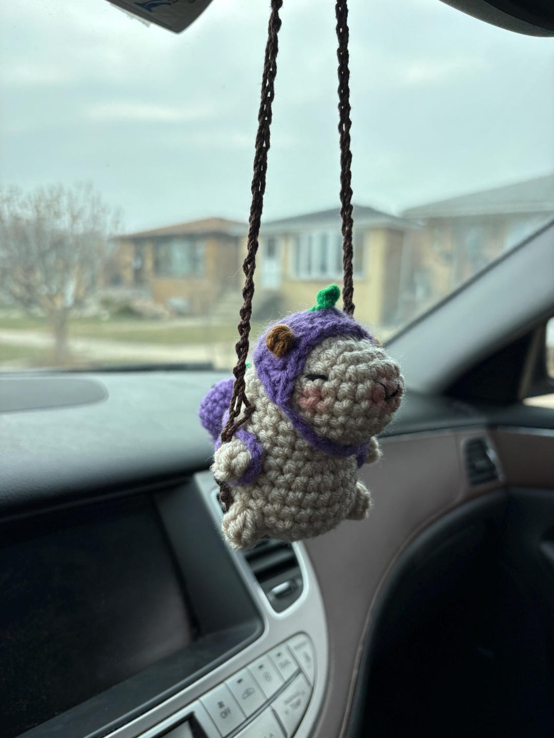 Handmade Crochet Capybara Car Hanger - Cute Amigurumi Mirror Charm - Etsy