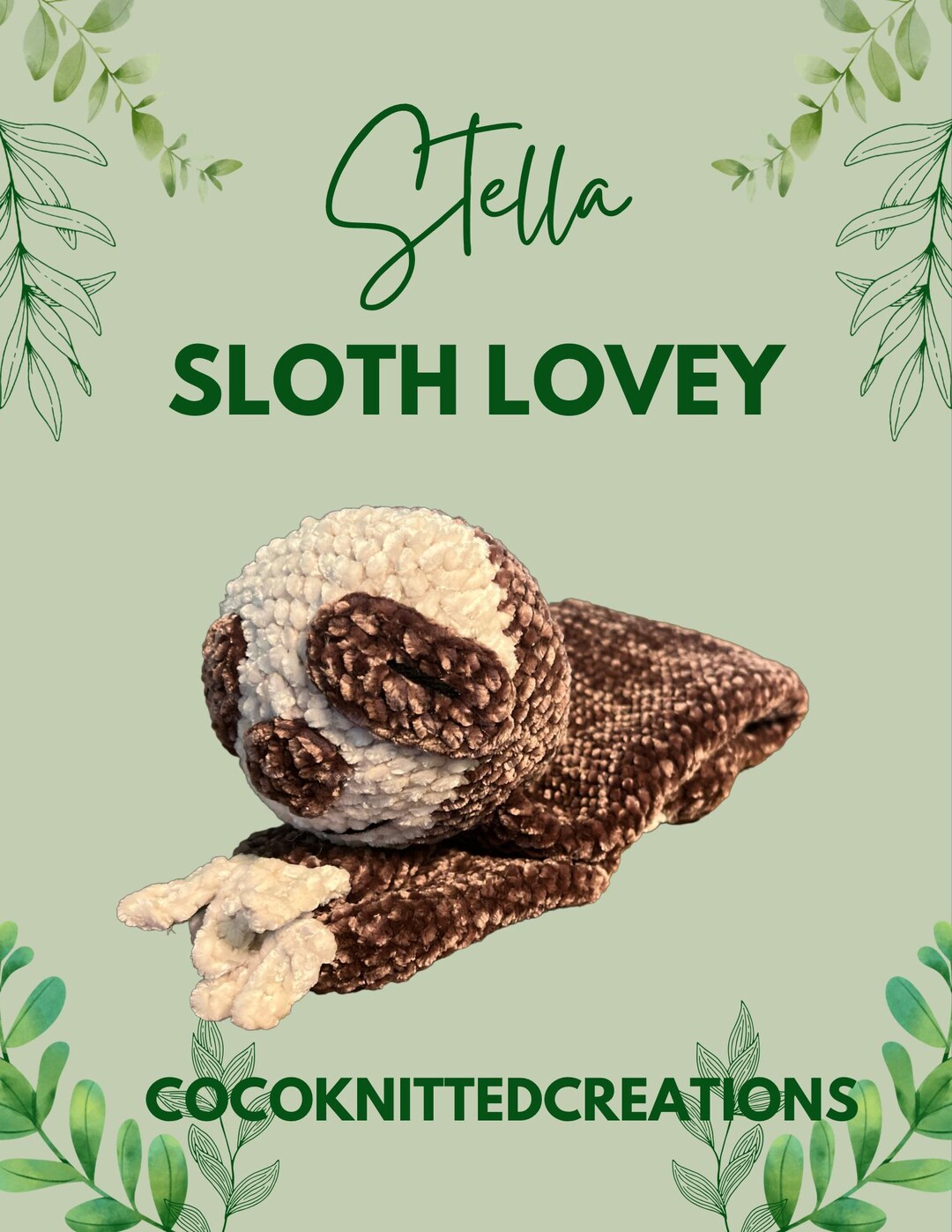 Sloth Lovey Crochet Pattern – Baby Lovey Blanket – Amigurumi Sloth ...