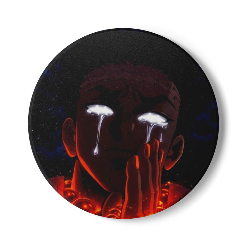 Anime Gyomei Ceramic Coaster | Demon Slayer Inspired Drinkware | Manga ...