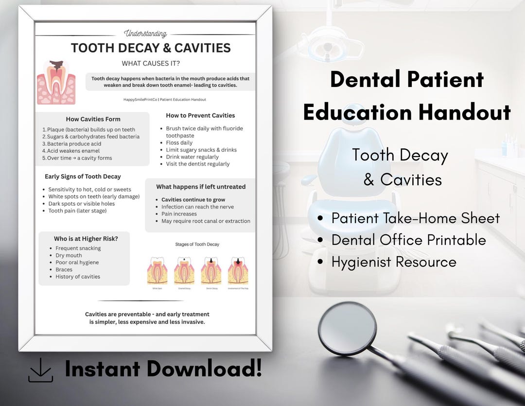 Tooth Decay Cavities Patient Education Handout | Dental Office ...
