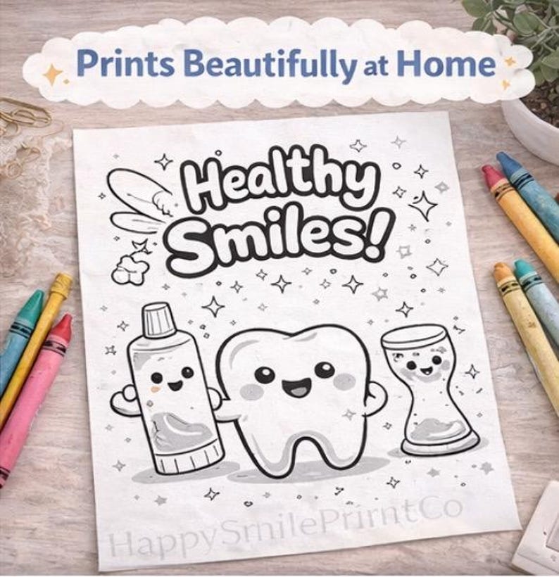 Dental Coloring Pages for Kids | Brushing & Flossing Activities ...
