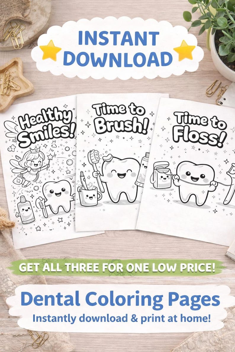 Dental Coloring Pages for Kids | Brushing & Flossing Activities ...