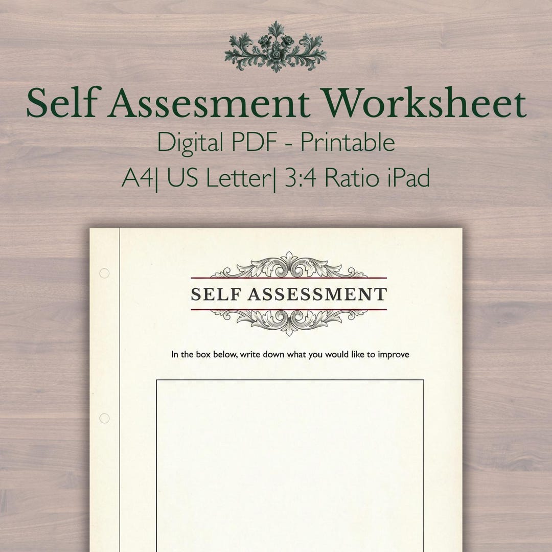 Self Assessment Printable, Internal Diagnostic Worksheet, Life Reset ...