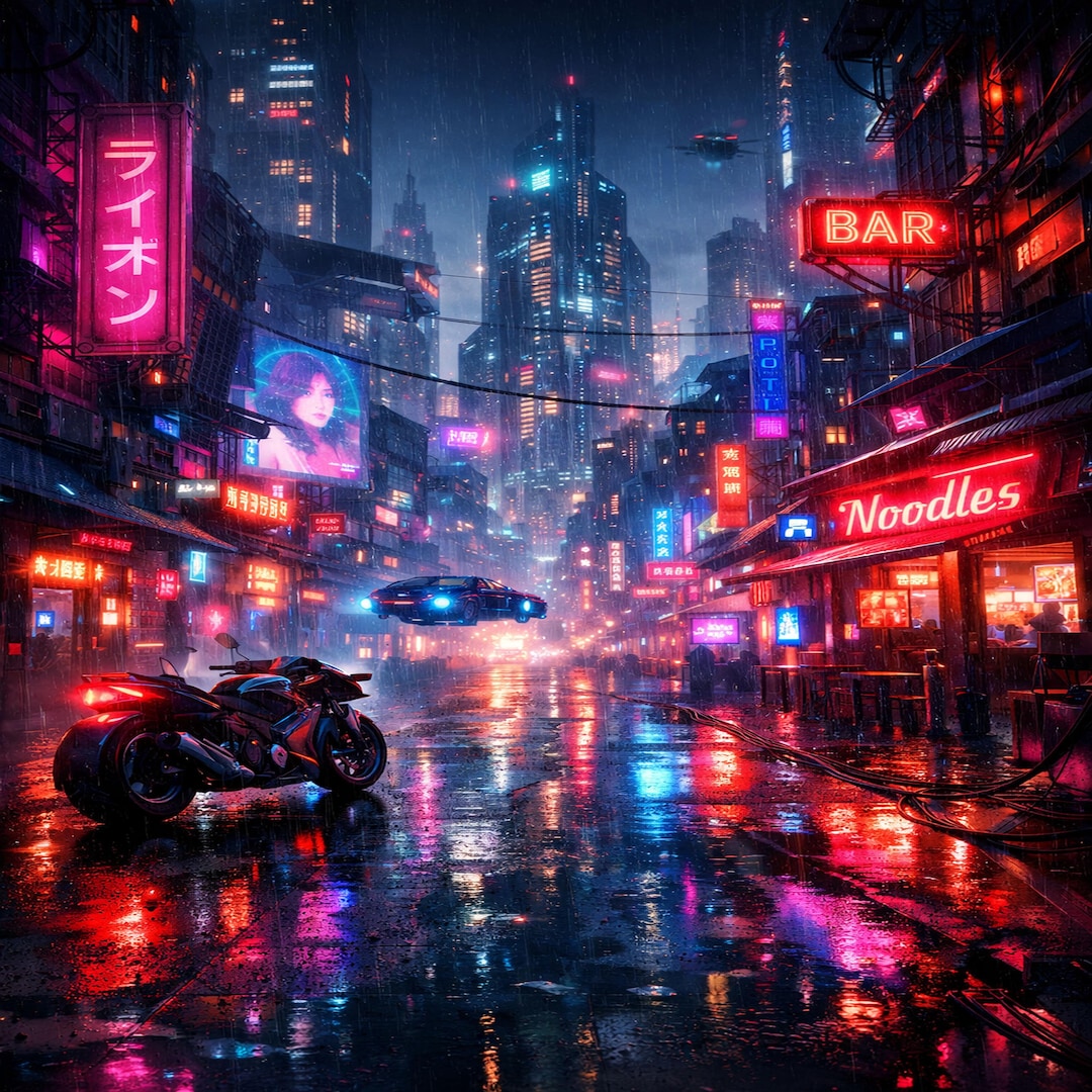Cyberpunk Wall Art, Neon City Poster, Futuristic Sci-fi Digital ...