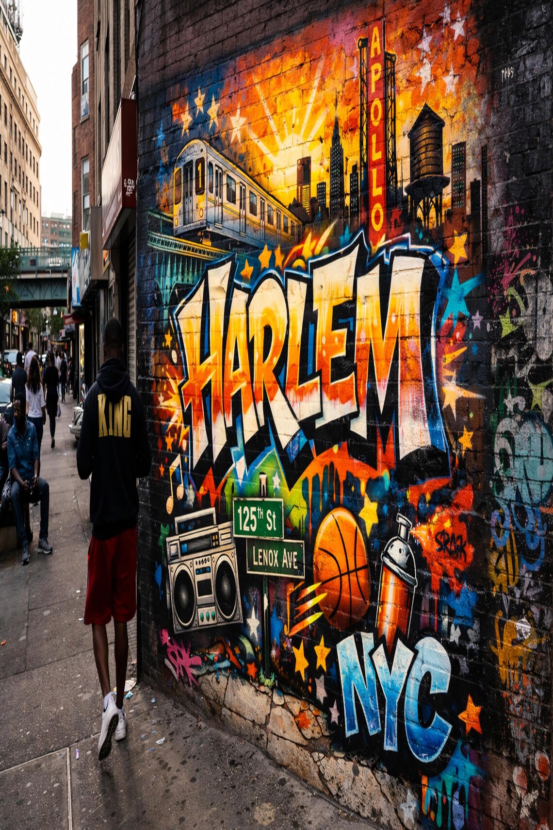 Harlem Graffiti Wall Art Printable – NYC Street Art Poster – Urban Hip ...
