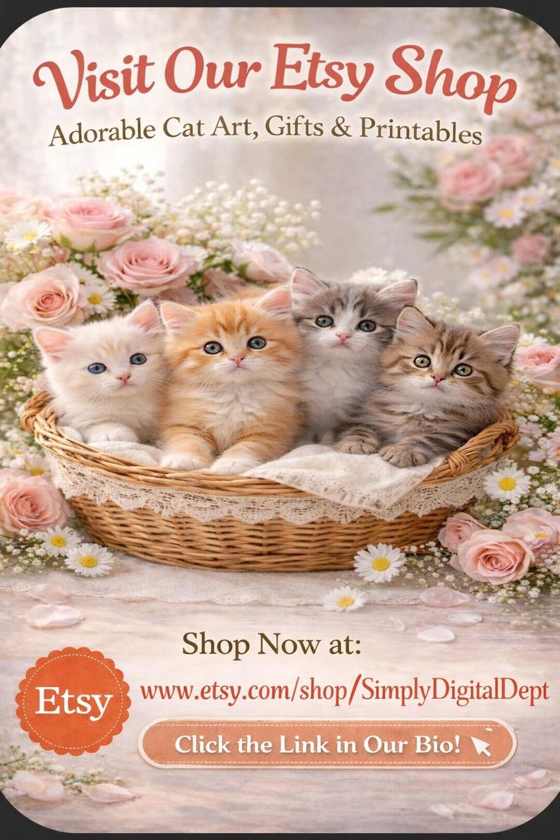 Cute Kittens Wall Art Printable, Nursery Cat Art, Adorable Kittens ...