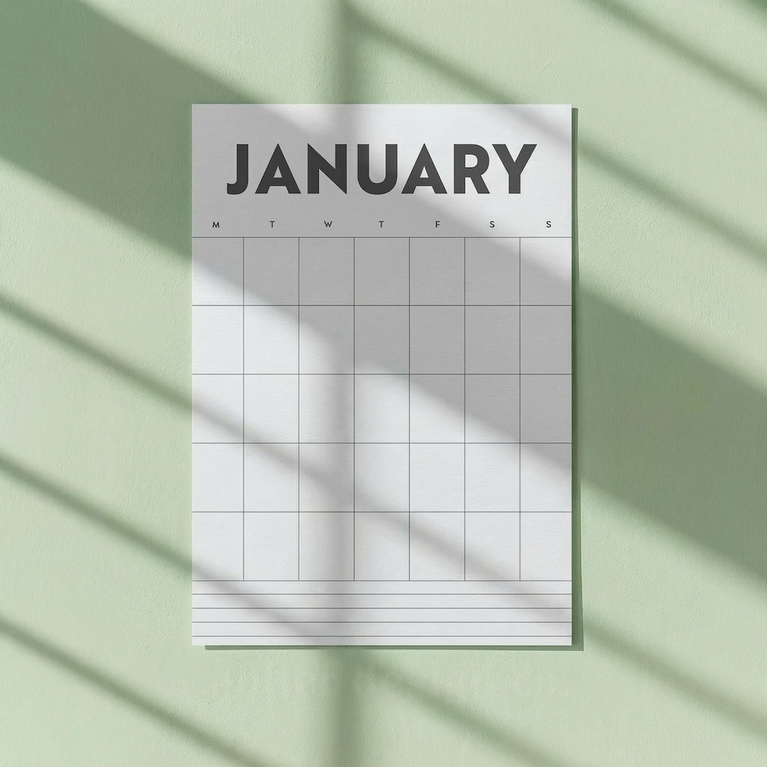 Monochrome Monthly Calendar - Etsy