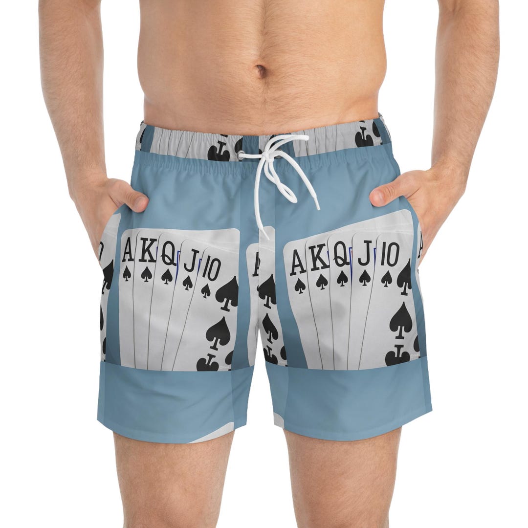 Spades Royal Flush Swim Trunks | Playing Card AOP Shorts - Etsy