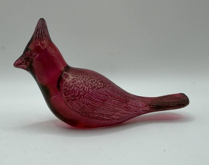 Vintage Ruby Red Glass Cardinal Bird Figurine – Attributed Westmoreland ...