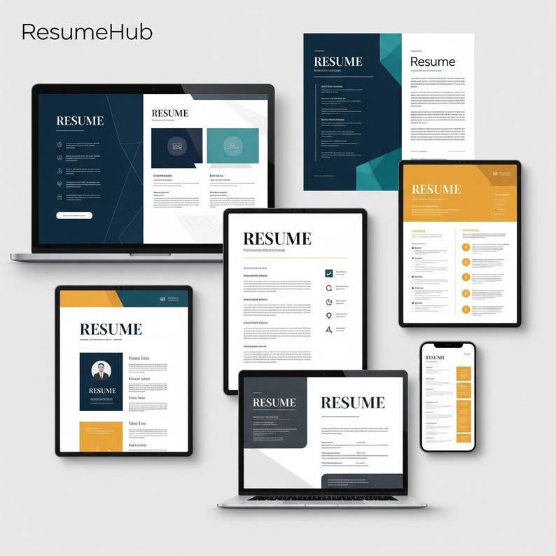 Professional Resume - CV Template – Editable PDF, Word & Image – Modern ...