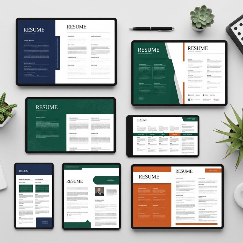 Professional Resume - CV Template – Editable PDF, Word & Image – Modern ...