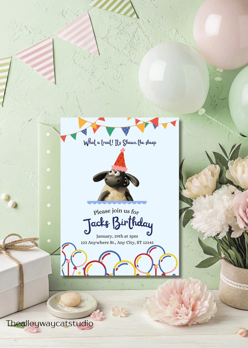 Shaun the Sheep | Birthday Invite Template - Etsy