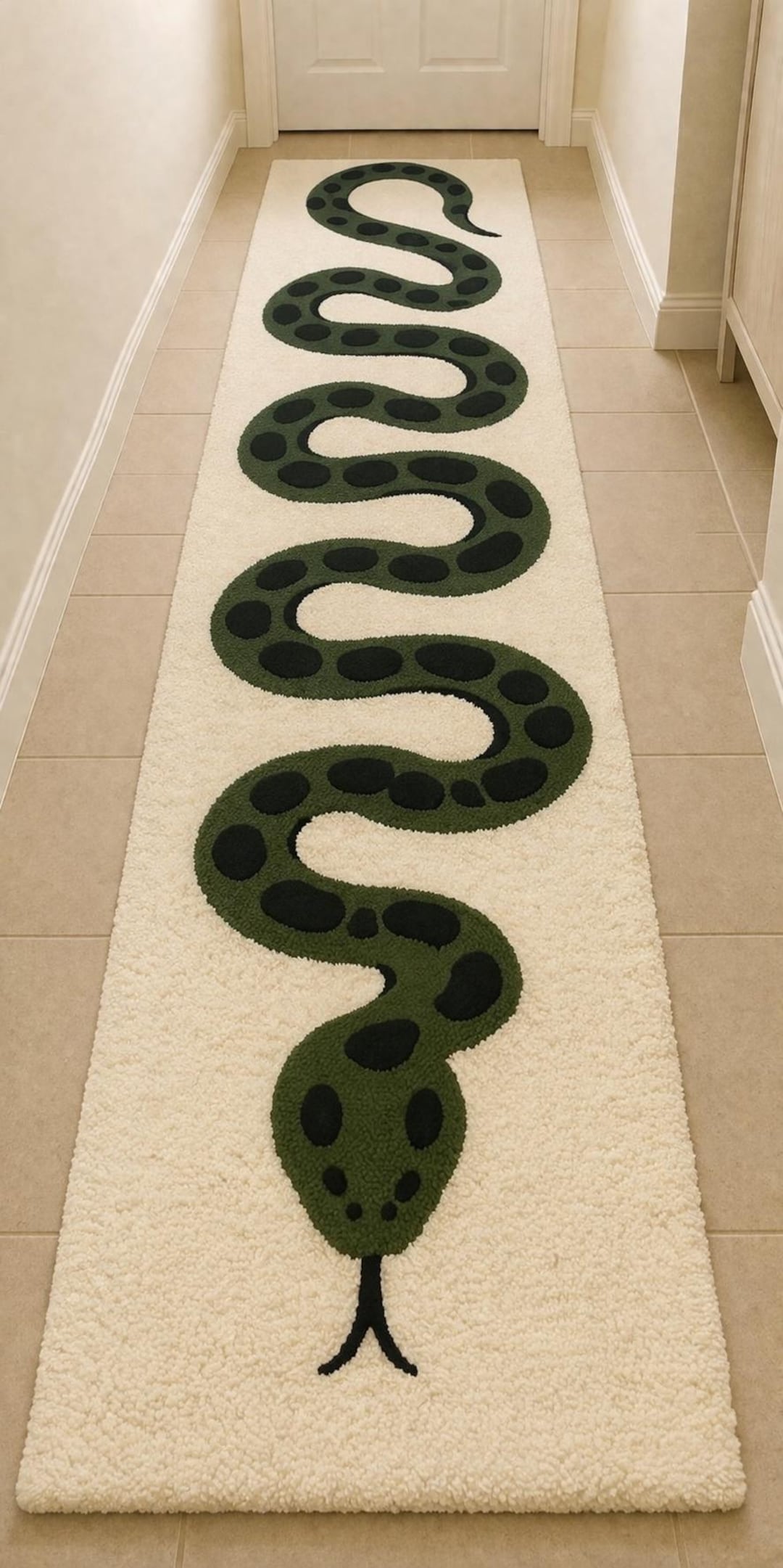 Hand Tufted Snake Runner Rug - Etsy