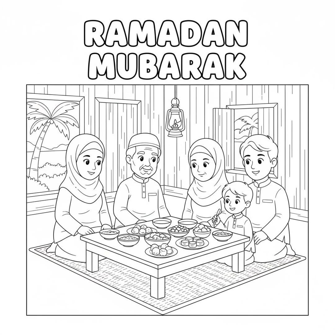 Ramadan Coloring Pages Printable, Islamic Toddler Learning, Eid ...