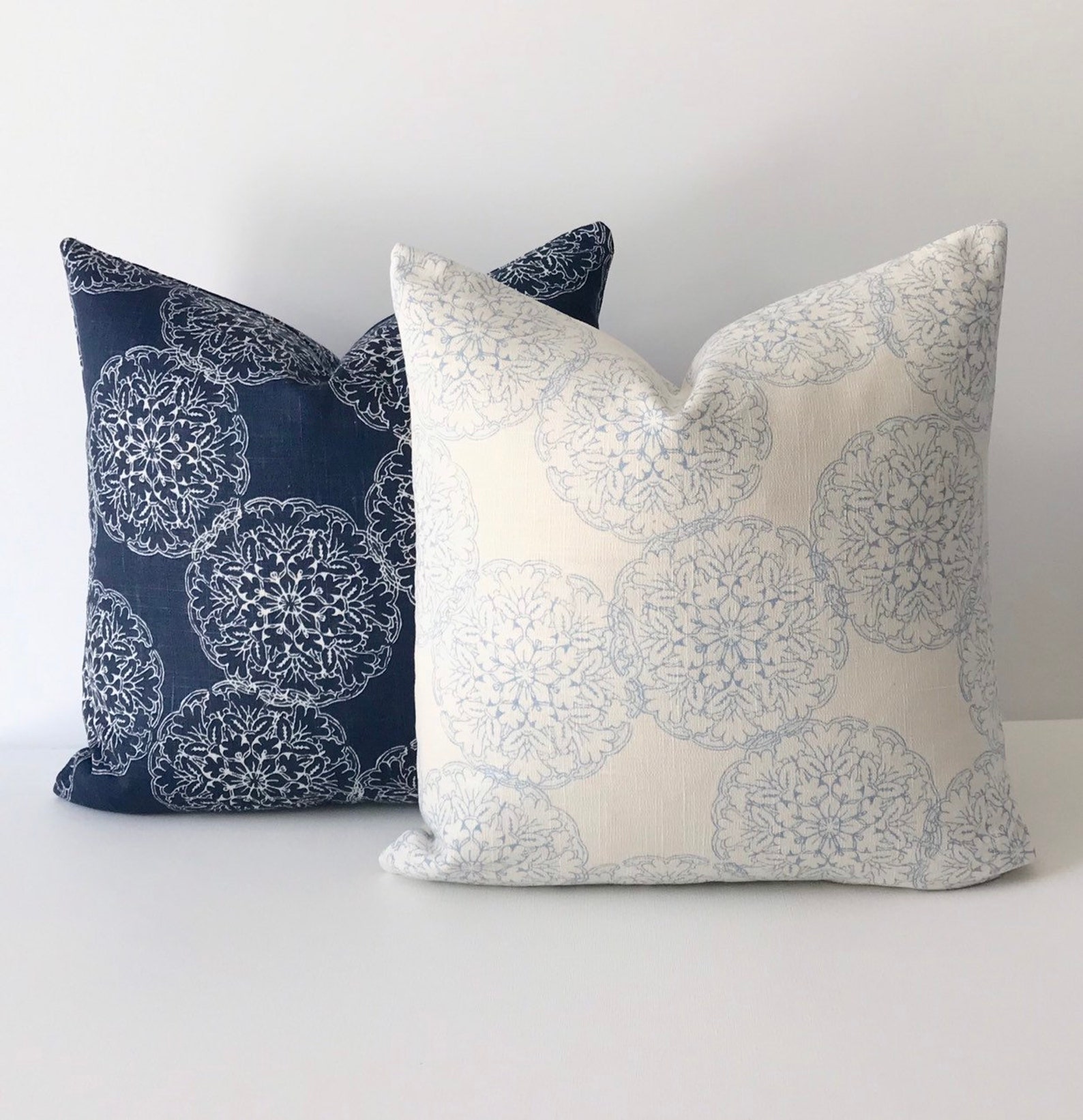 Light Blue Medallion Danda Decorative Throw Pillow Cover Boho - Etsy