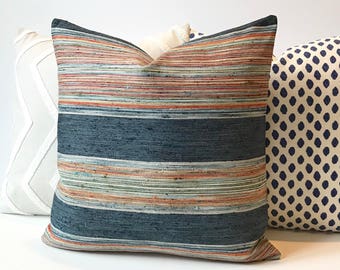 Navy Orange Pillow | Etsy