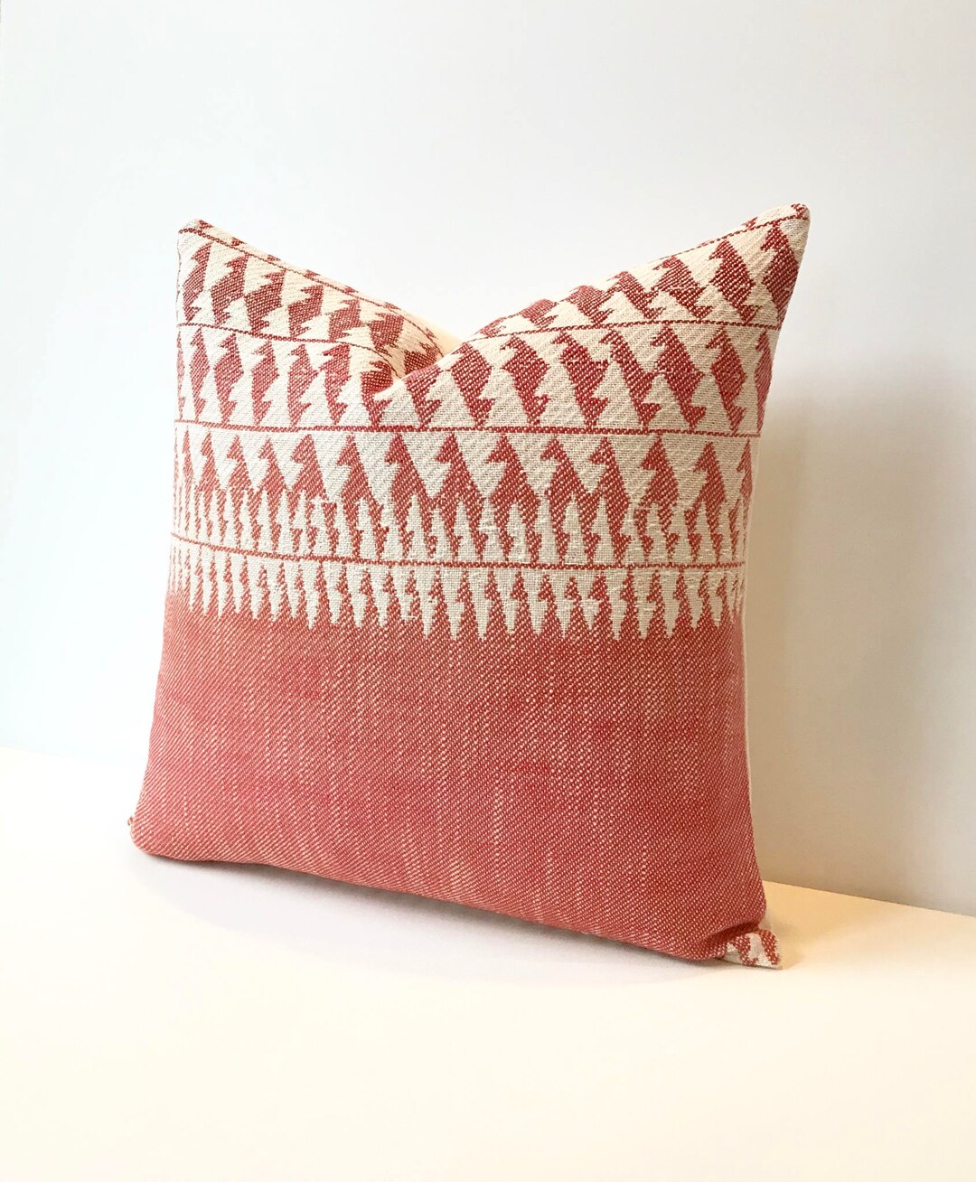 Red Tribal Striped Boho Decorative Pillow Cover - Etsy