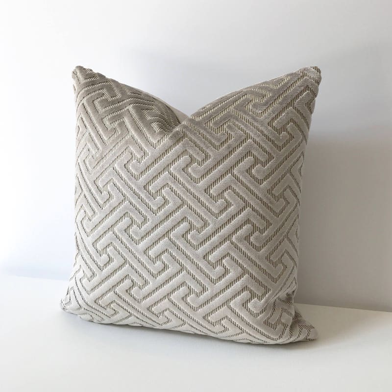 Velvet Greek Key Pillow - Etsy