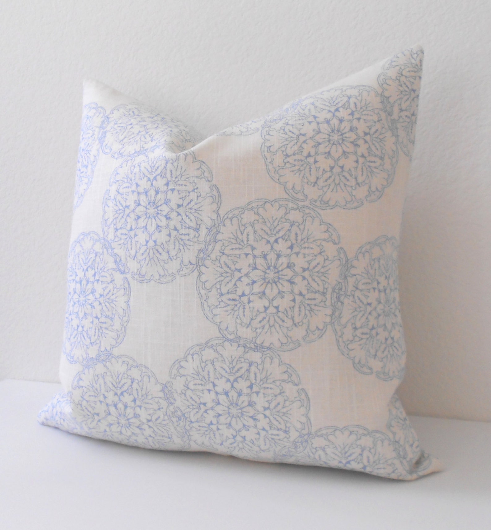 Light Blue Medallion Danda Decorative Throw Pillow Cover Boho - Etsy