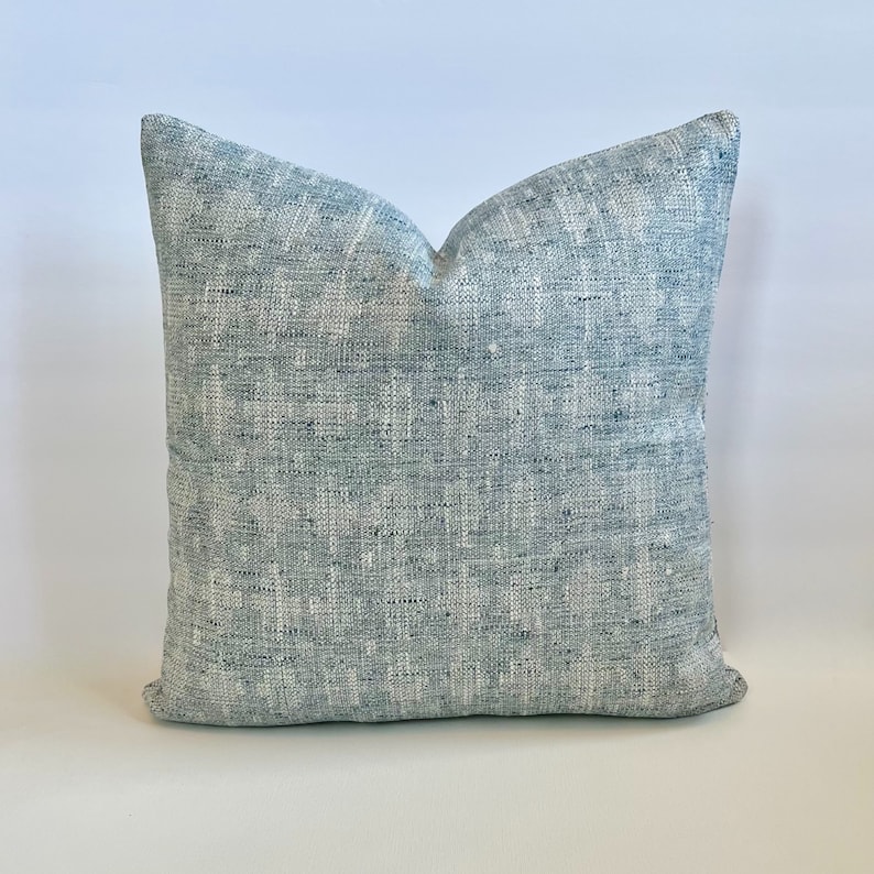 Blue Denim Textured Woven Geometric Decorative Throw Pillow - Etsy