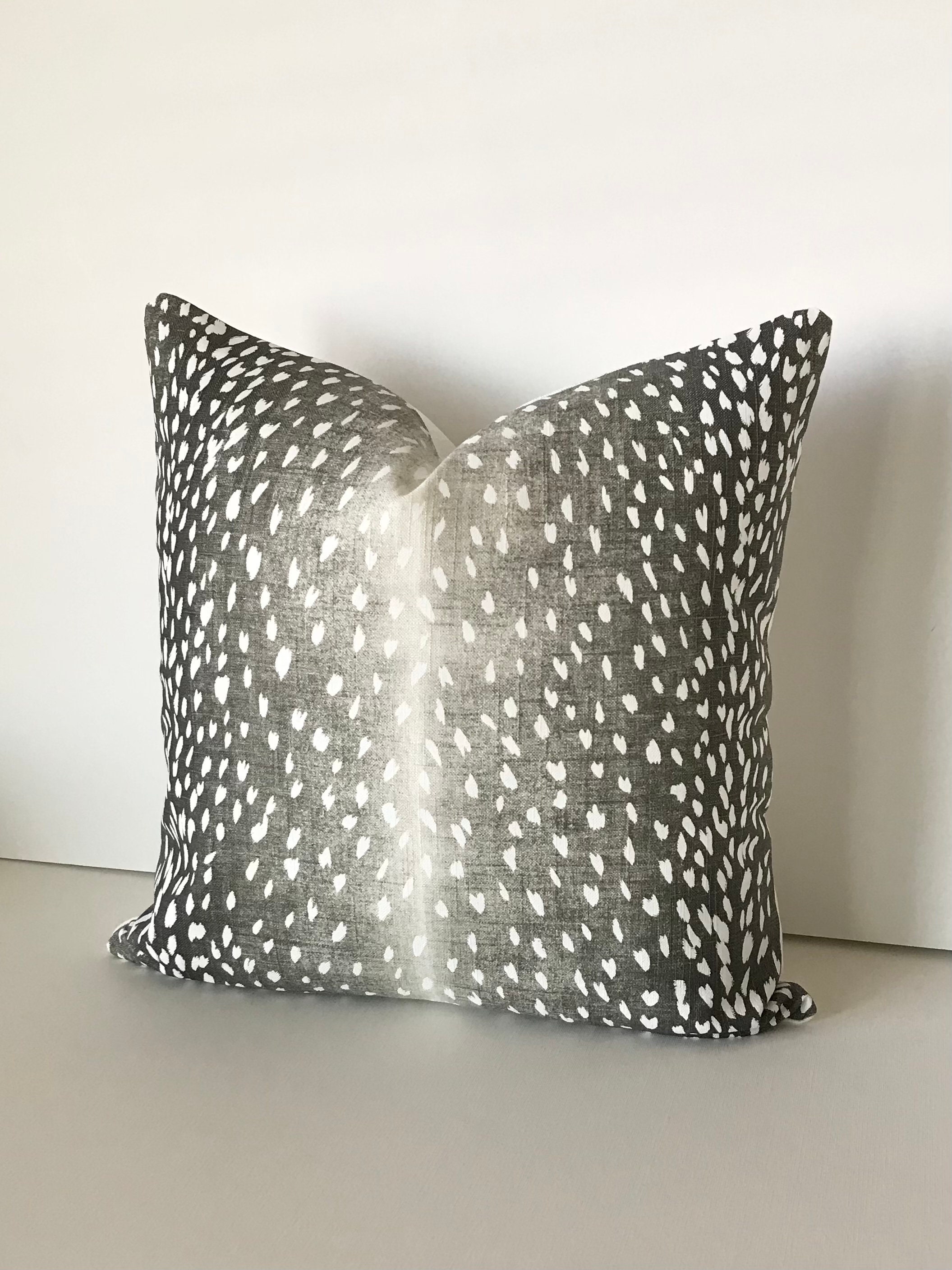 Black and White Antelope Pillow, Gray Animal Print Decorative Pillow ...