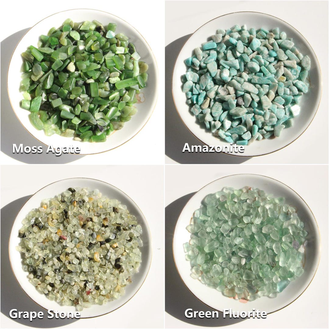Oose Gemstone Chip Mix 5–7mm | Natural Moss Agate Amazonite Fluorite ...