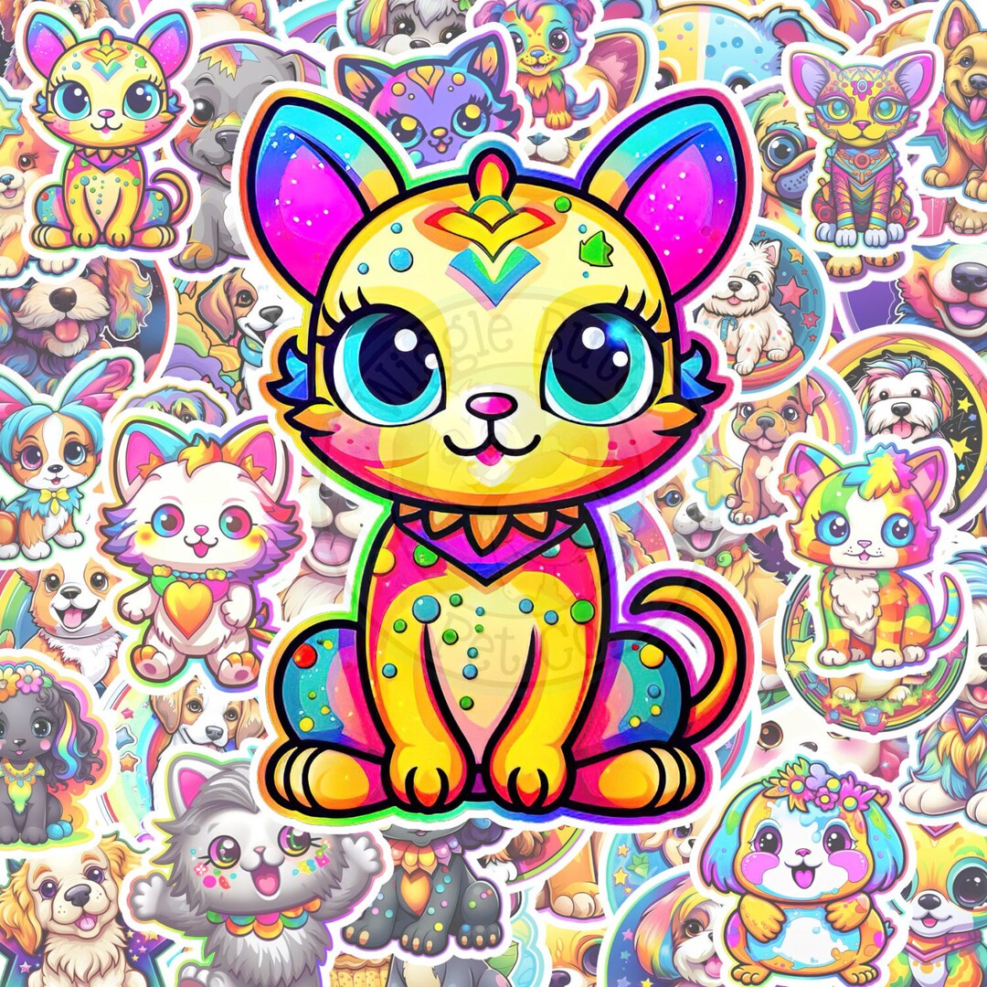 Cat Stickers Siamese Cat Devon Rex Cat Rainbow 90's - Etsy