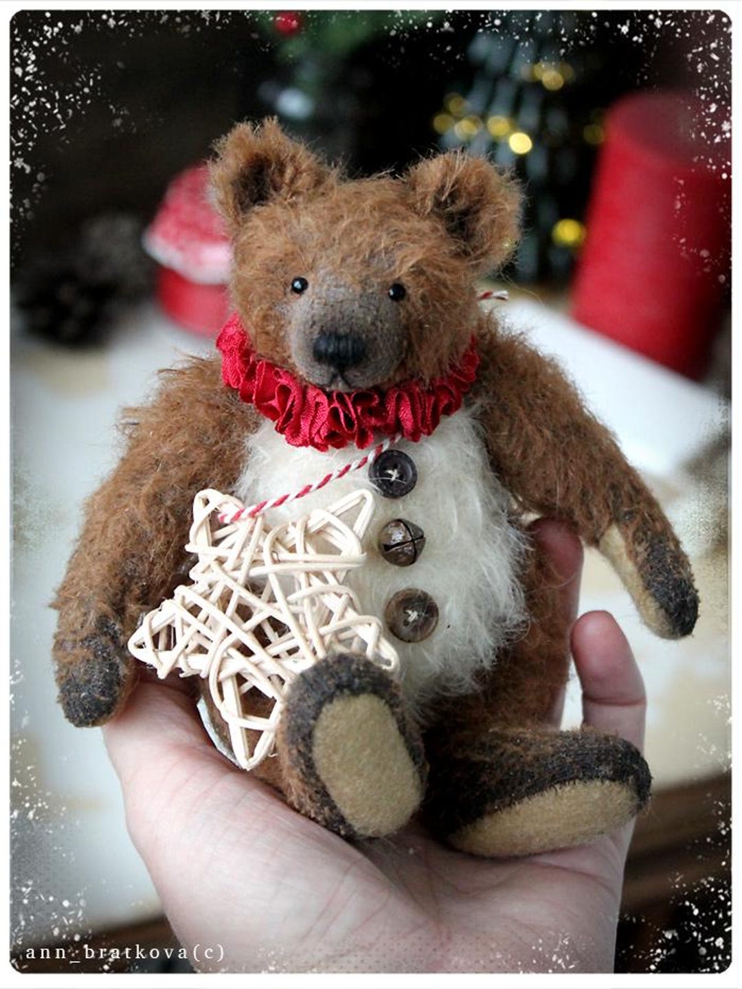 Christmas Teddy Bear Baird 15,5 Cm 6 Inch - Etsy