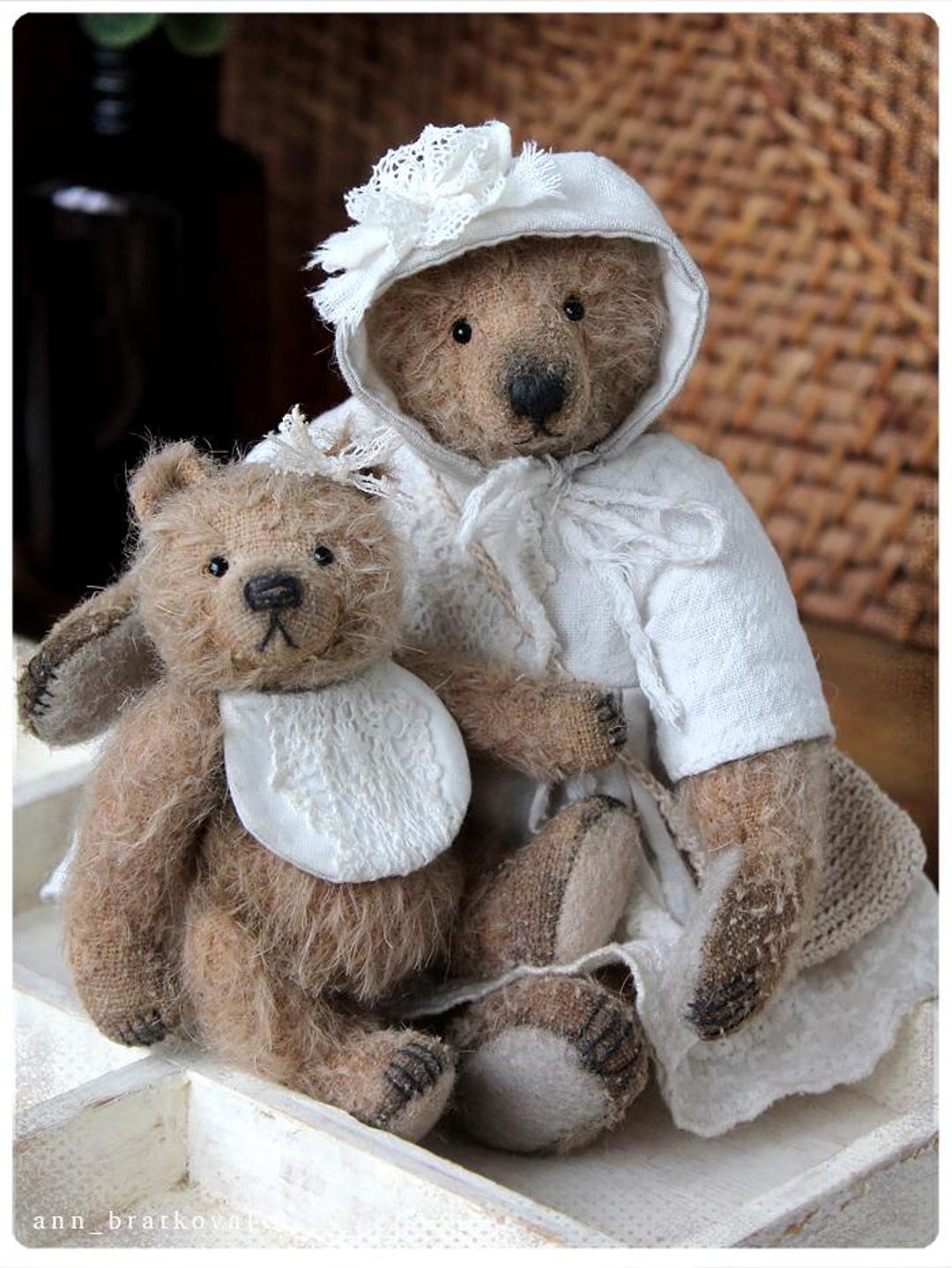 Teddy Bear Susan and Tiny Baby Betty OOAK 16 Cm (6 Inch) - Etsy