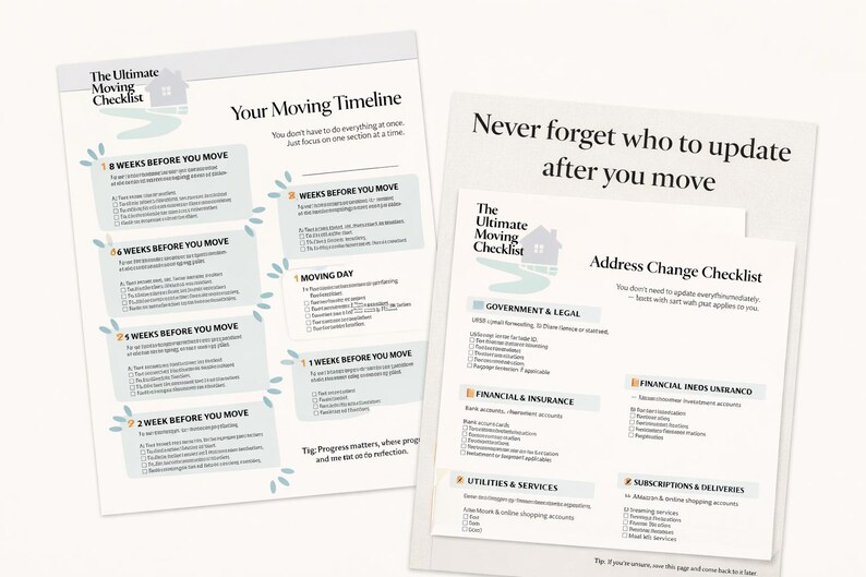 Ultimate Moving Checklist Printable | Moving Planner, Address Change ...