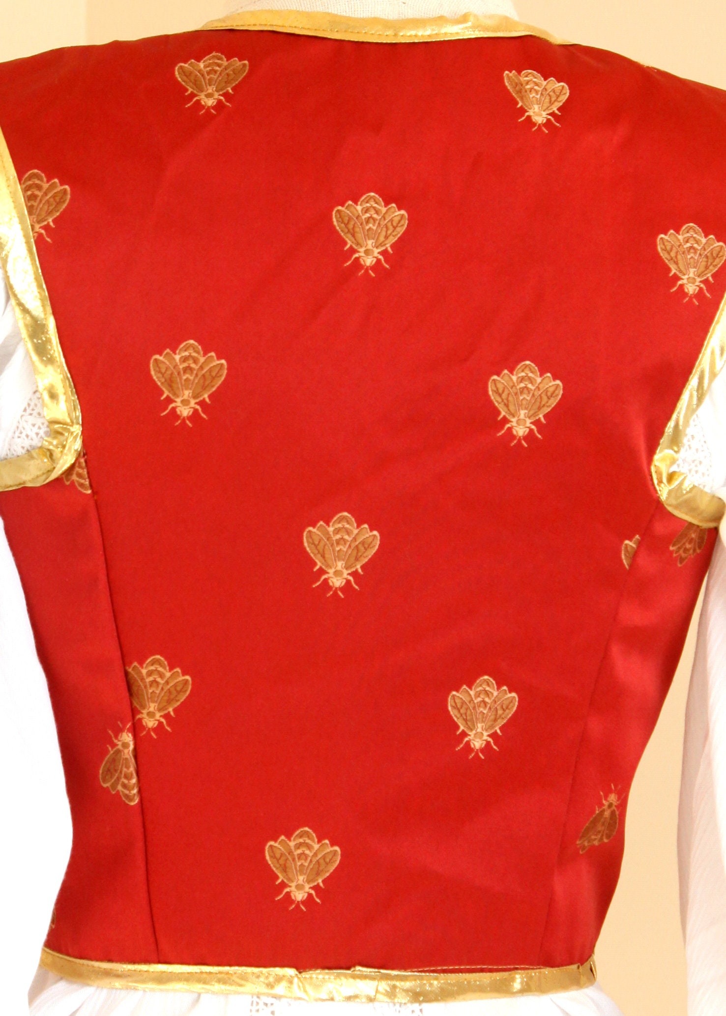Red Gold Renaissance Bodice Honey Bee Corset Top Medieval - Etsy
