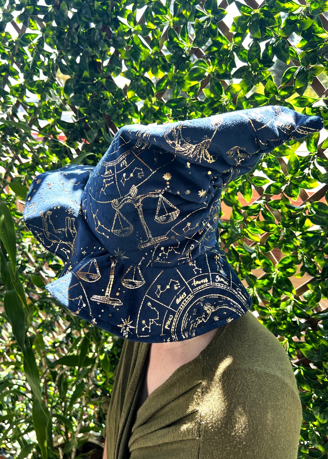 Slouchy Witch Hat | Astrology Halloween Wizard Costume | Fairy Pixie ...