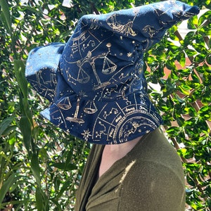 Slouchy Witch Hat | Astrology Halloween Wizard Costume | Fairy Pixie ...