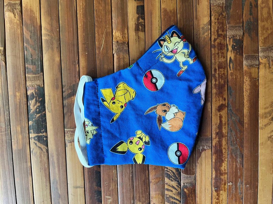 Pokemon Face Mask Video Game Inspired Cotton Dust Covering Blue Nerdy ...