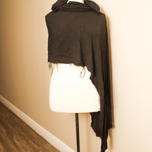 Black Shoulder Cape Dark Academia Streetwear Futuristic Cloak Hooded ...