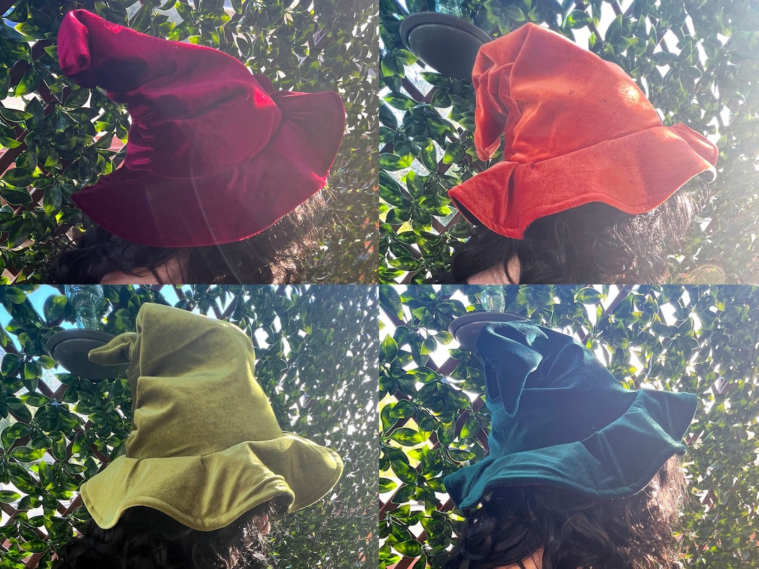 Slouchy Witch Hat | Velvet Halloween Wizard Costume | Fairy Pixie ...