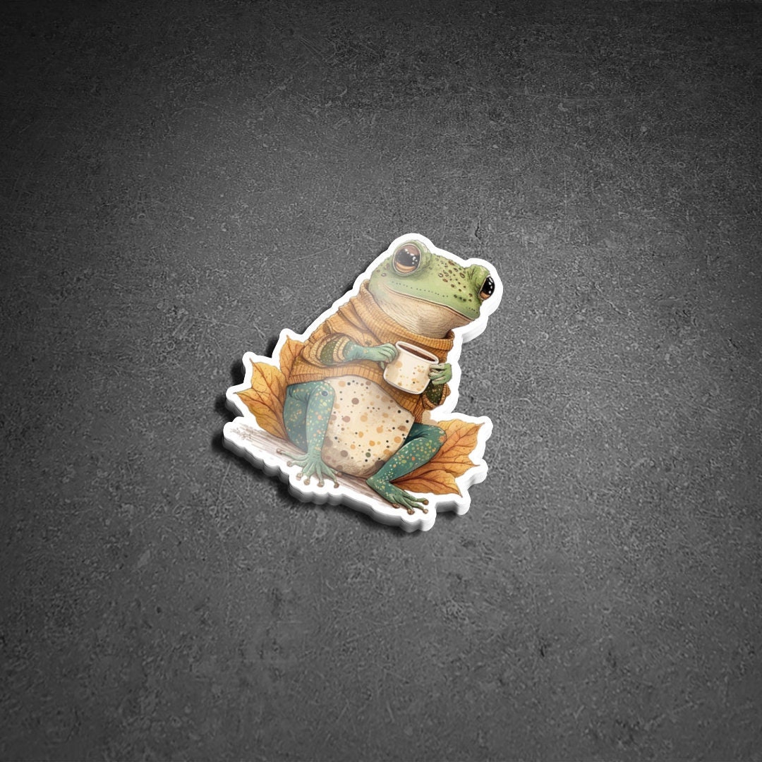 Cozy Toad Sticker | Whimsical Frog Art | Cottagecore Goblincore ...
